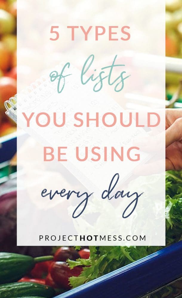 5 Types of Lists You Should Be Using Every Day - 2 - Project Hot Mess