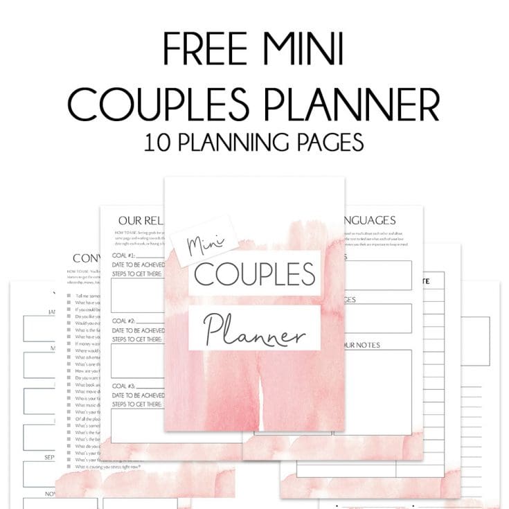 Free Mini Couples Planner Mockup - Project Hot Mess