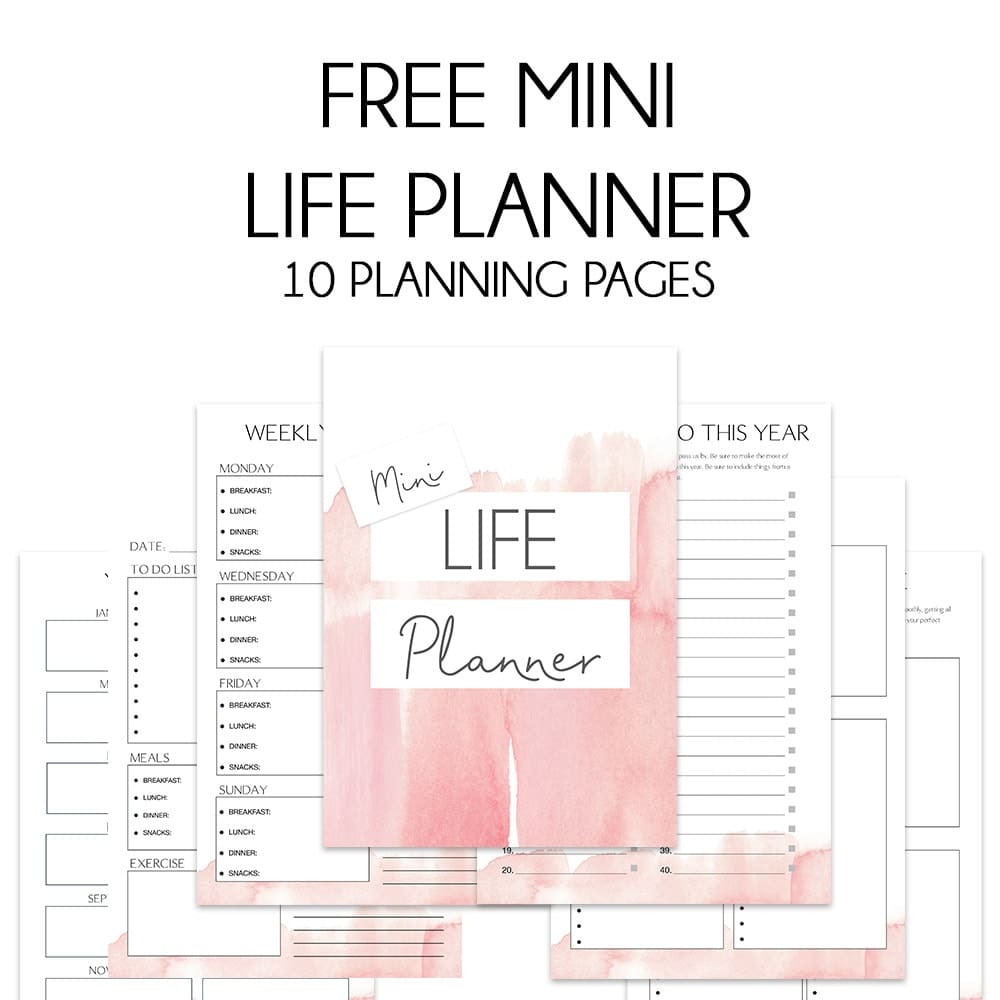 Free Mini Life Planner Mockup - Project Hot Mess