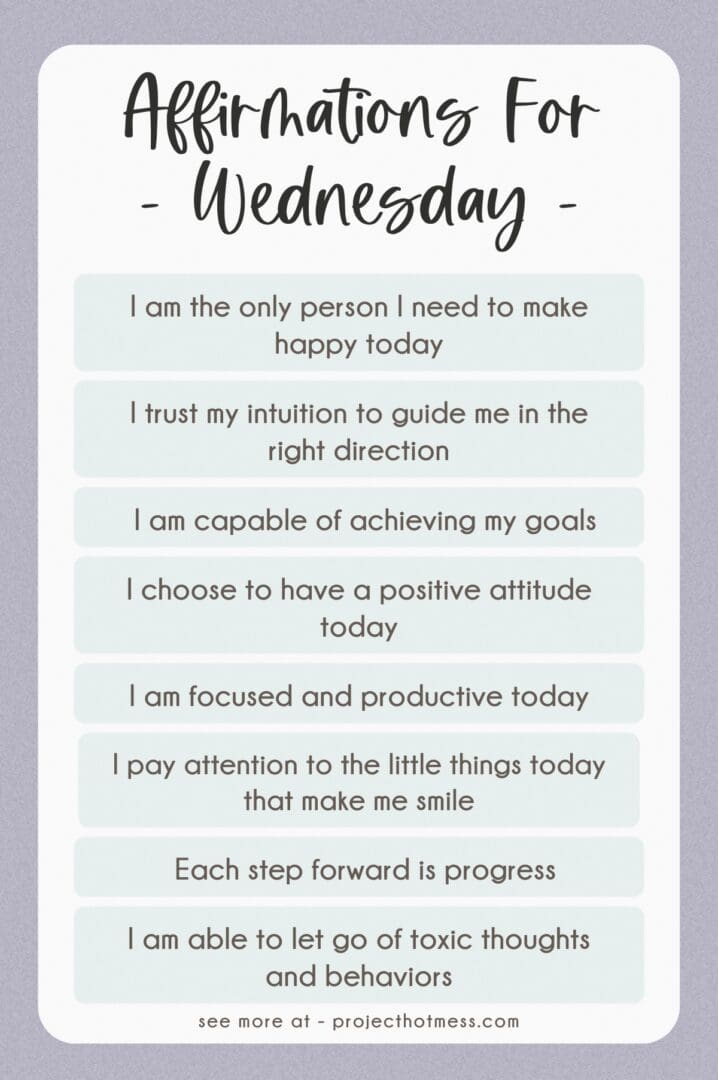 123 Positive Wednesday Affirmations Conquer the Mid-Week Slump ...