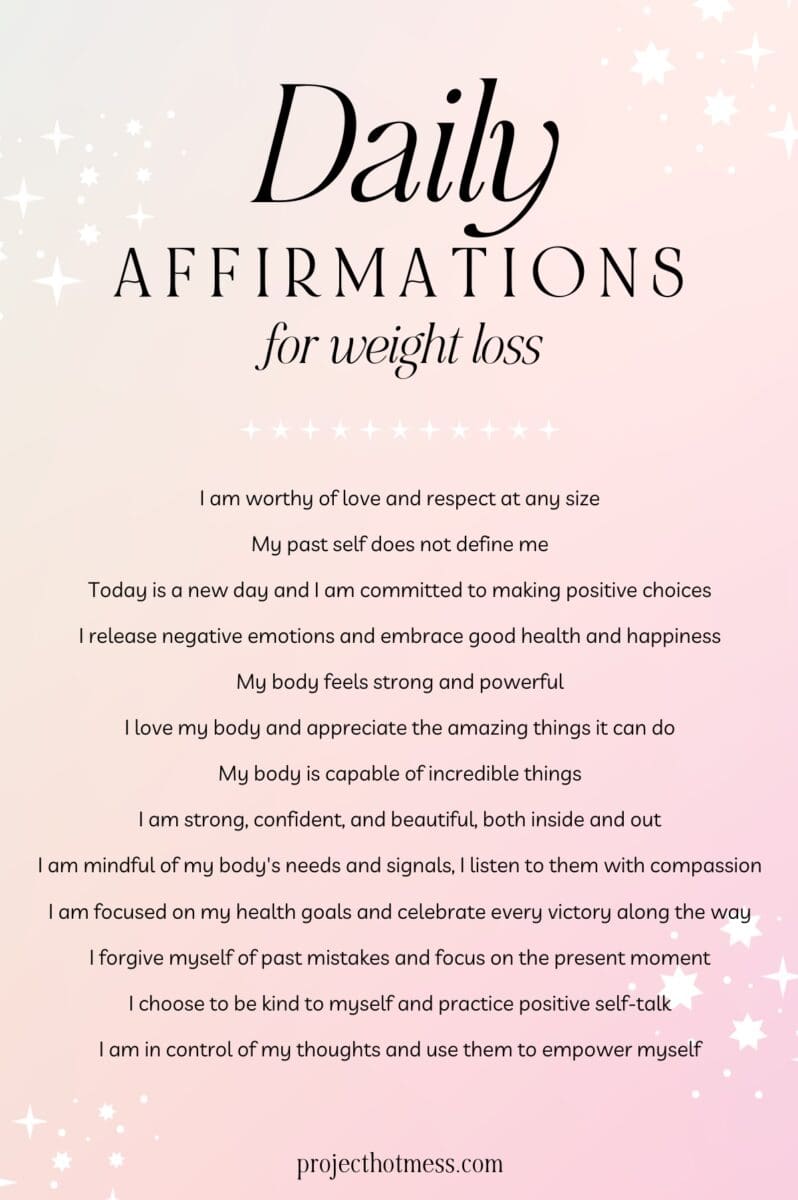 45 Weight Loss Affirmations: The Power of Positive Thinking on Your ...